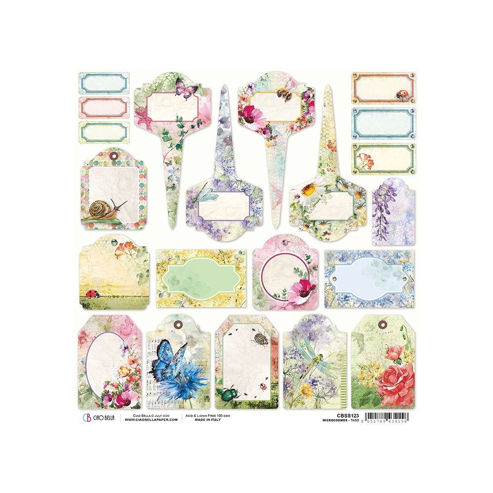 Carta Scrap Tags - Mondo Fai da Te
