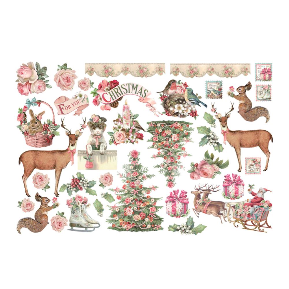 Ephemera Pink Christmas Stamperia - Mondo Fai da Te