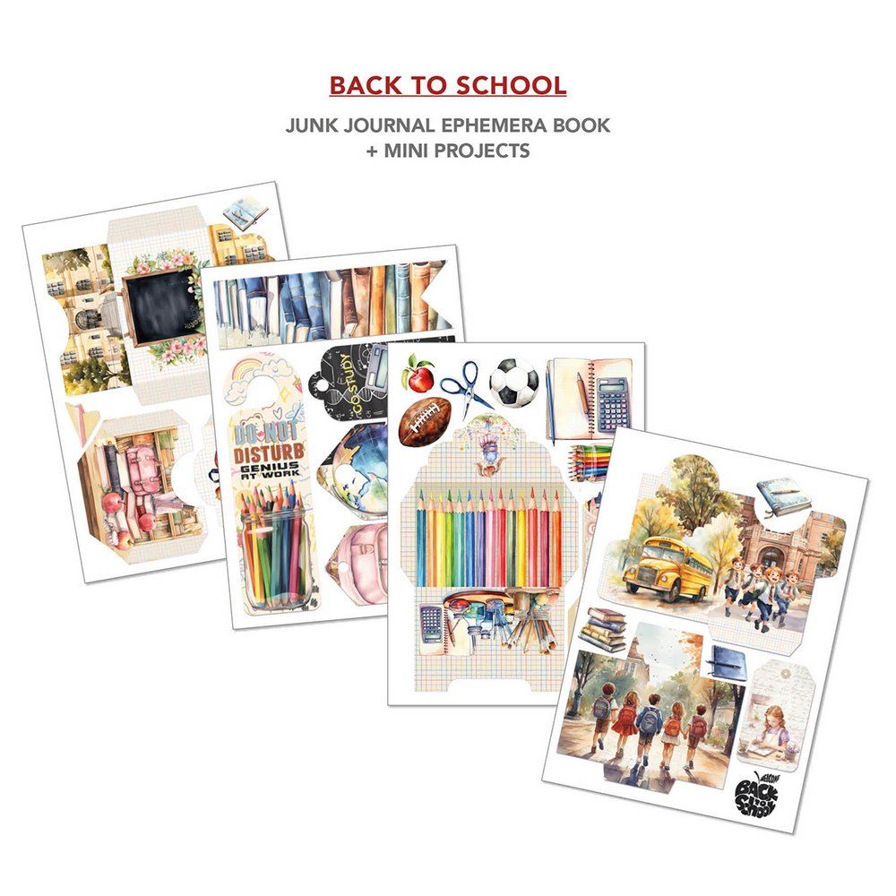 Junk Journal & Ephemera Book Back to School - Mondo Fai da Te