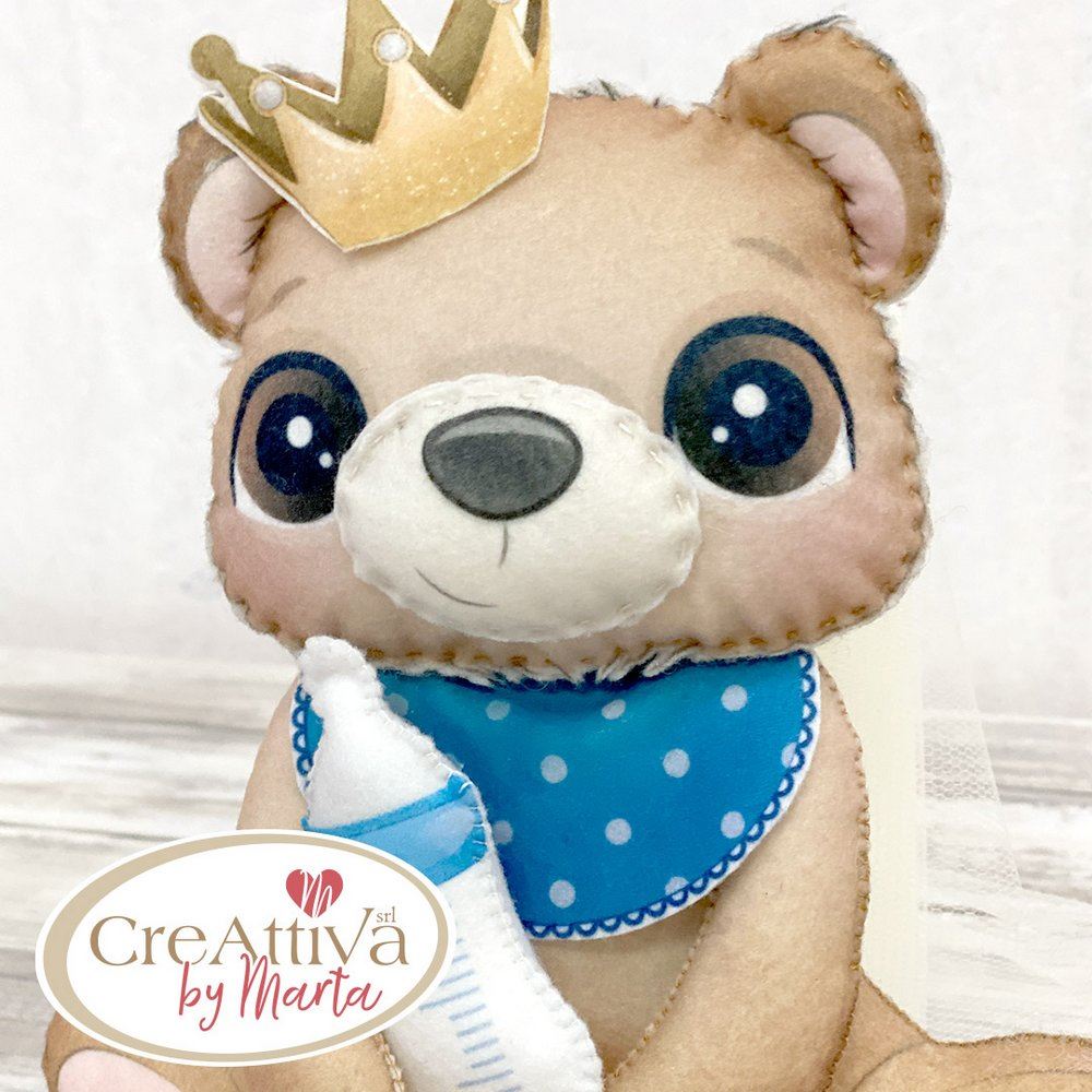 Pannolenci Stampato Baby Orsetto Azzurro - Mondo Fai da Te