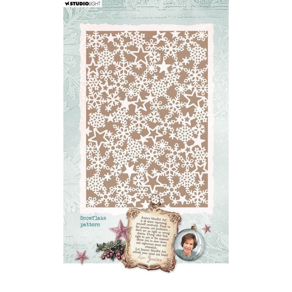 Stencil Christmas Blush Snowflake Pattern - Mondo Fai da Te