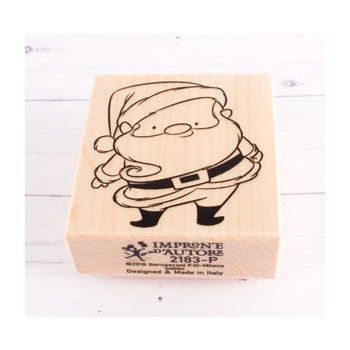 Timbro in legno Babbo Natale con sci - Mondo Fai da Te